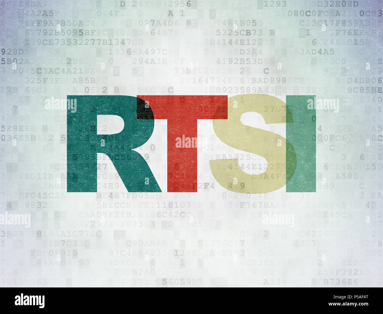 Stock market indexes concept: RTSI on Digital Data Paper background ...