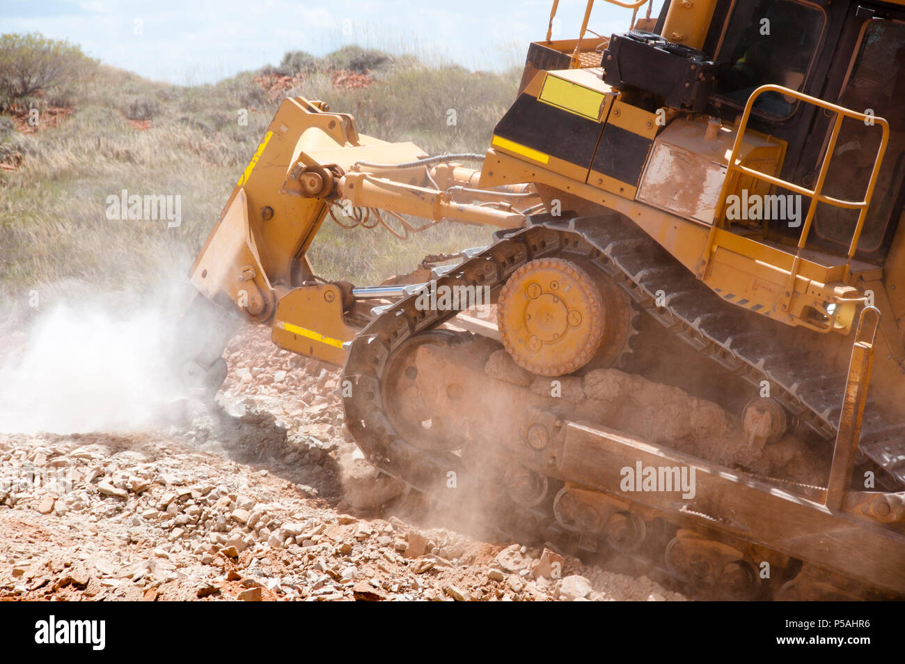 Earthworks construction heavy excavator machine hi-res stock ...