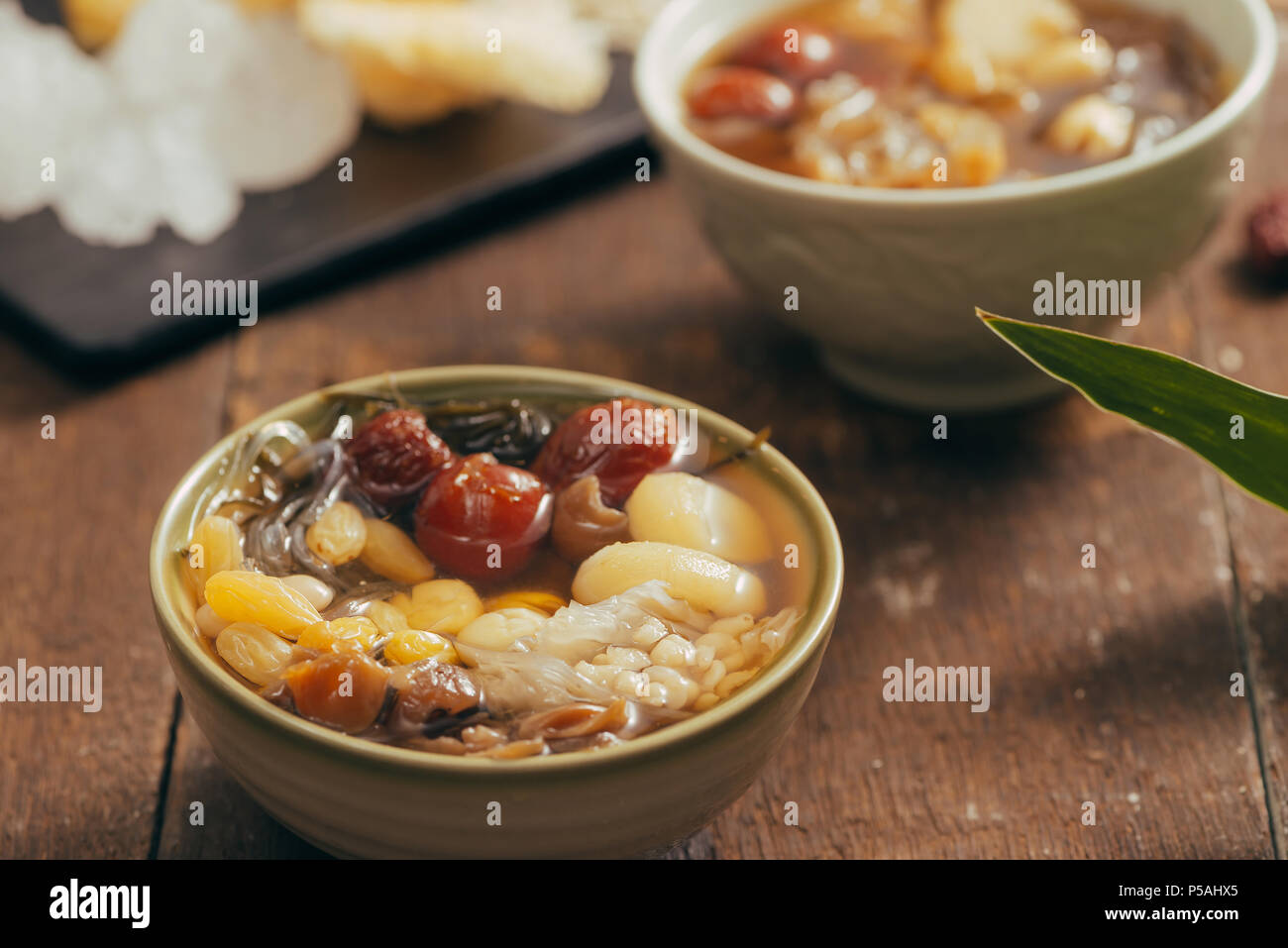 Well known and refresh asian dessert serves with longan, lotus foots ...