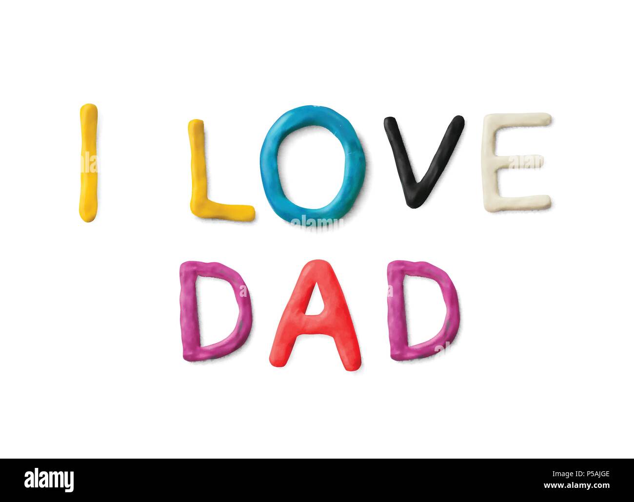 Handmade modeling clay words. I love dad Stock Vector Image & Art - Alamy