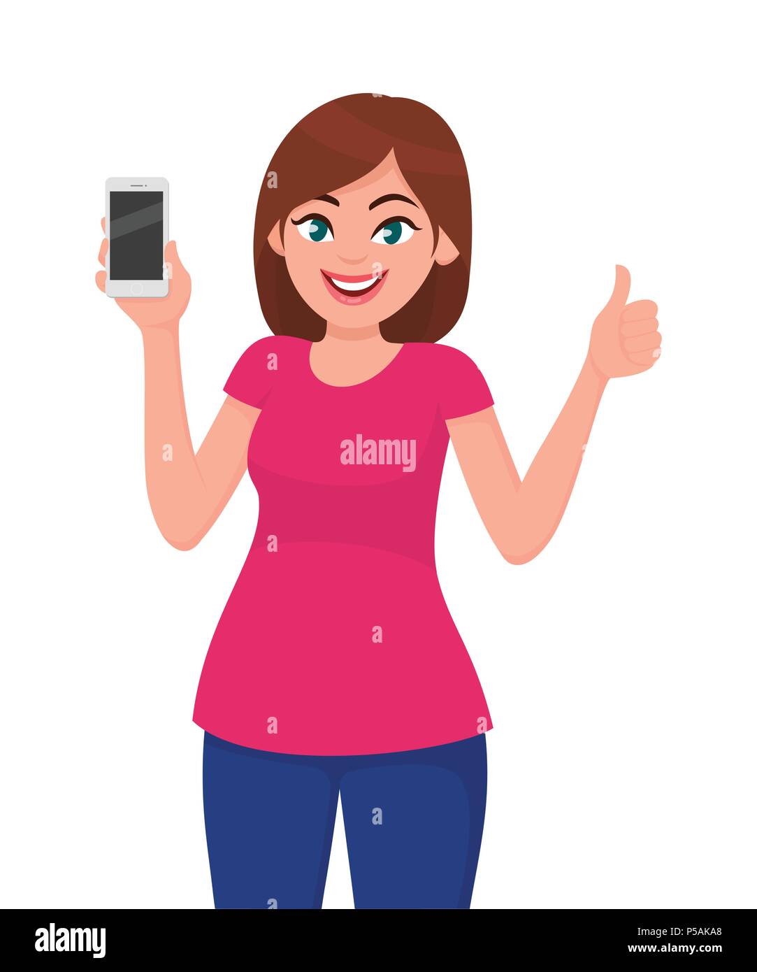 Hand holding up mobile phone Stock Vector Images - Alamy