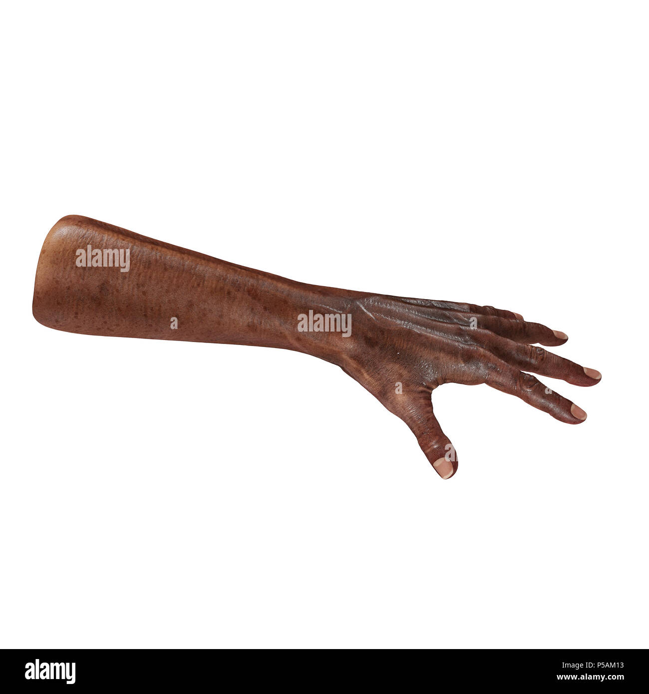 Old african man hand on a white. 3D illustration Stock Photo - Alamy