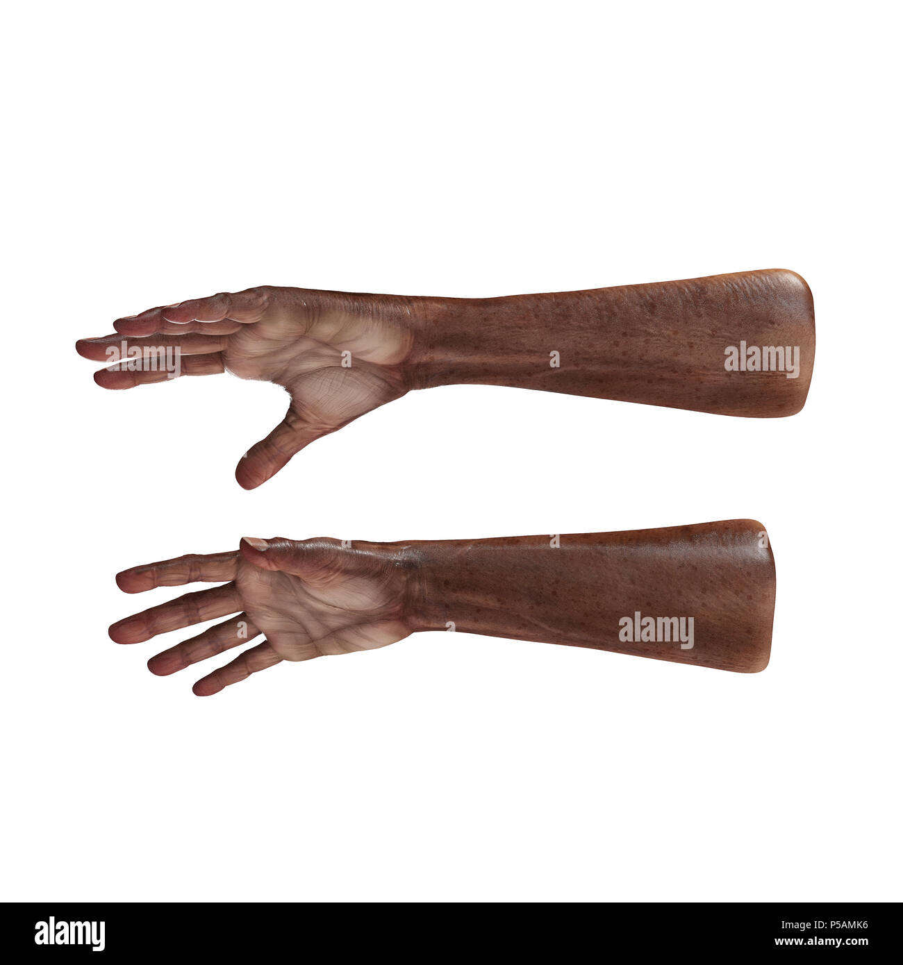 Old african hand on a white. 3D illustration Stock Photo - Alamy