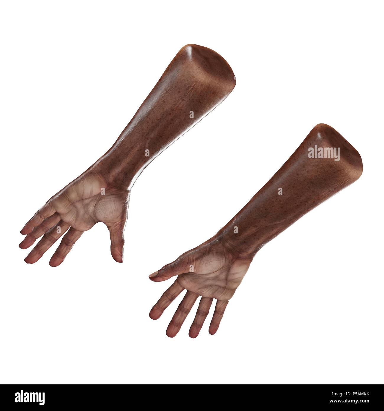 Old african hand on a white. 3D illustration Stock Photo - Alamy