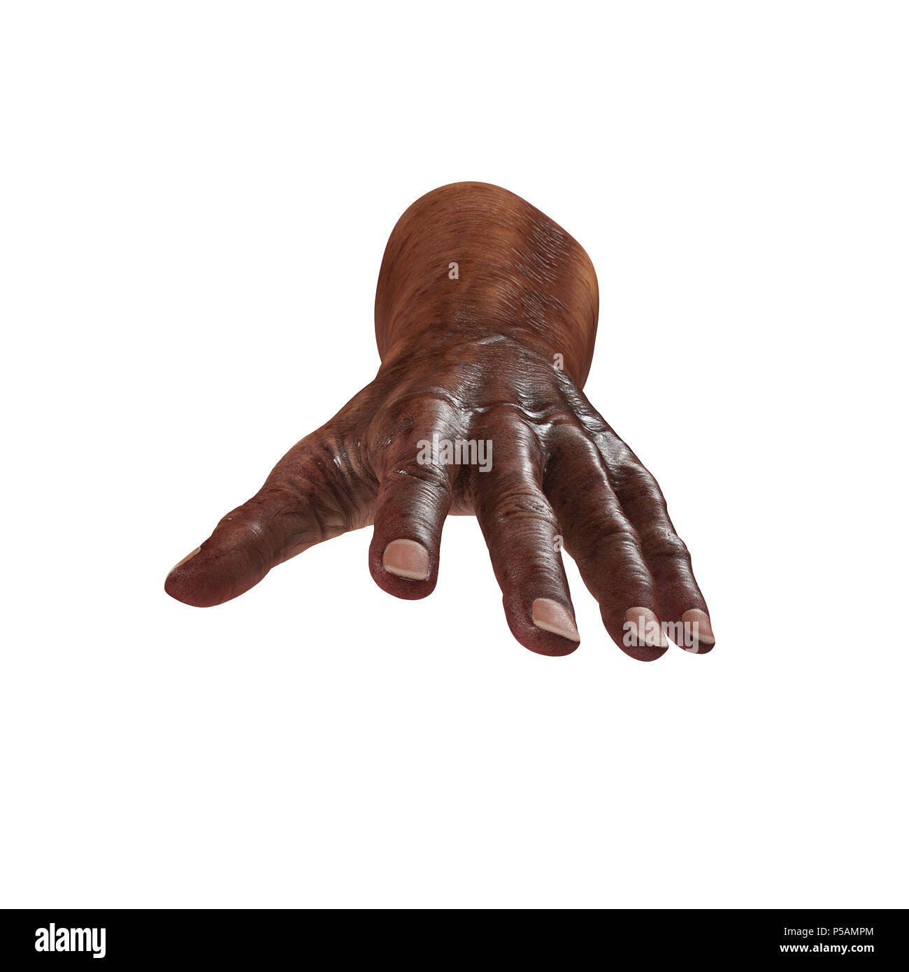Senior hands on a white. 3D illustration Stock Photo - Alamy