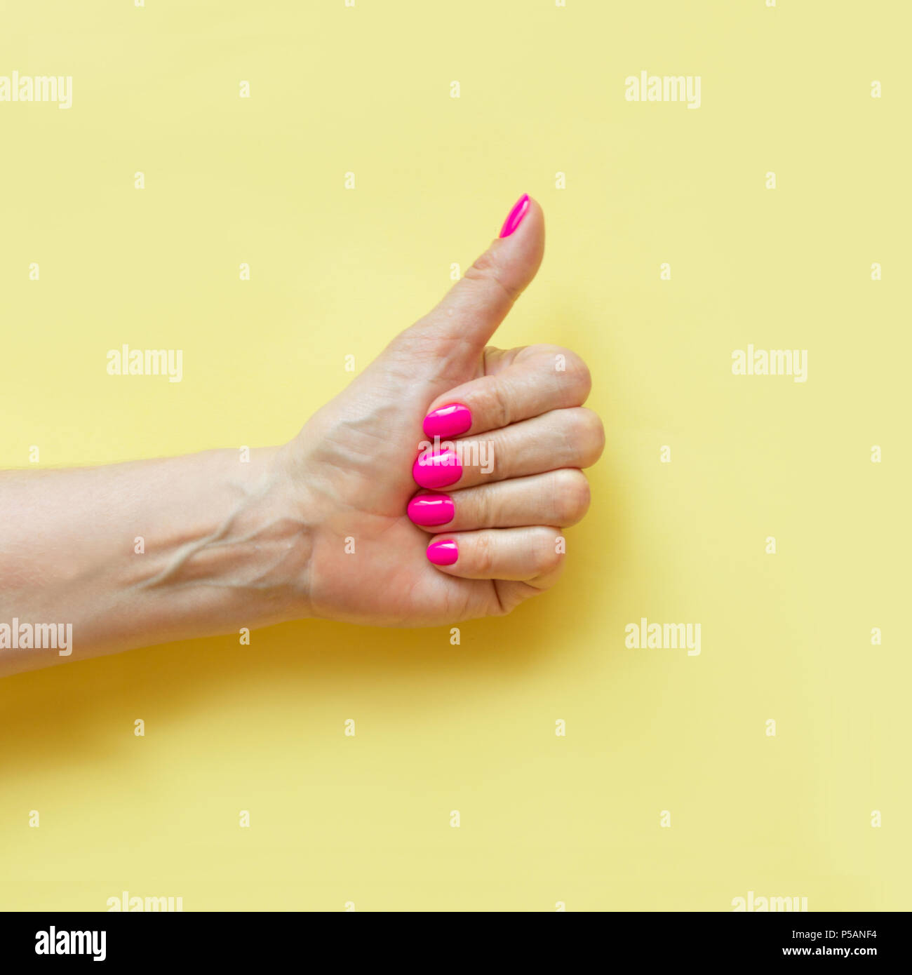 Yellow hand gesture isolated on hi-res stock photography and images - Alamy