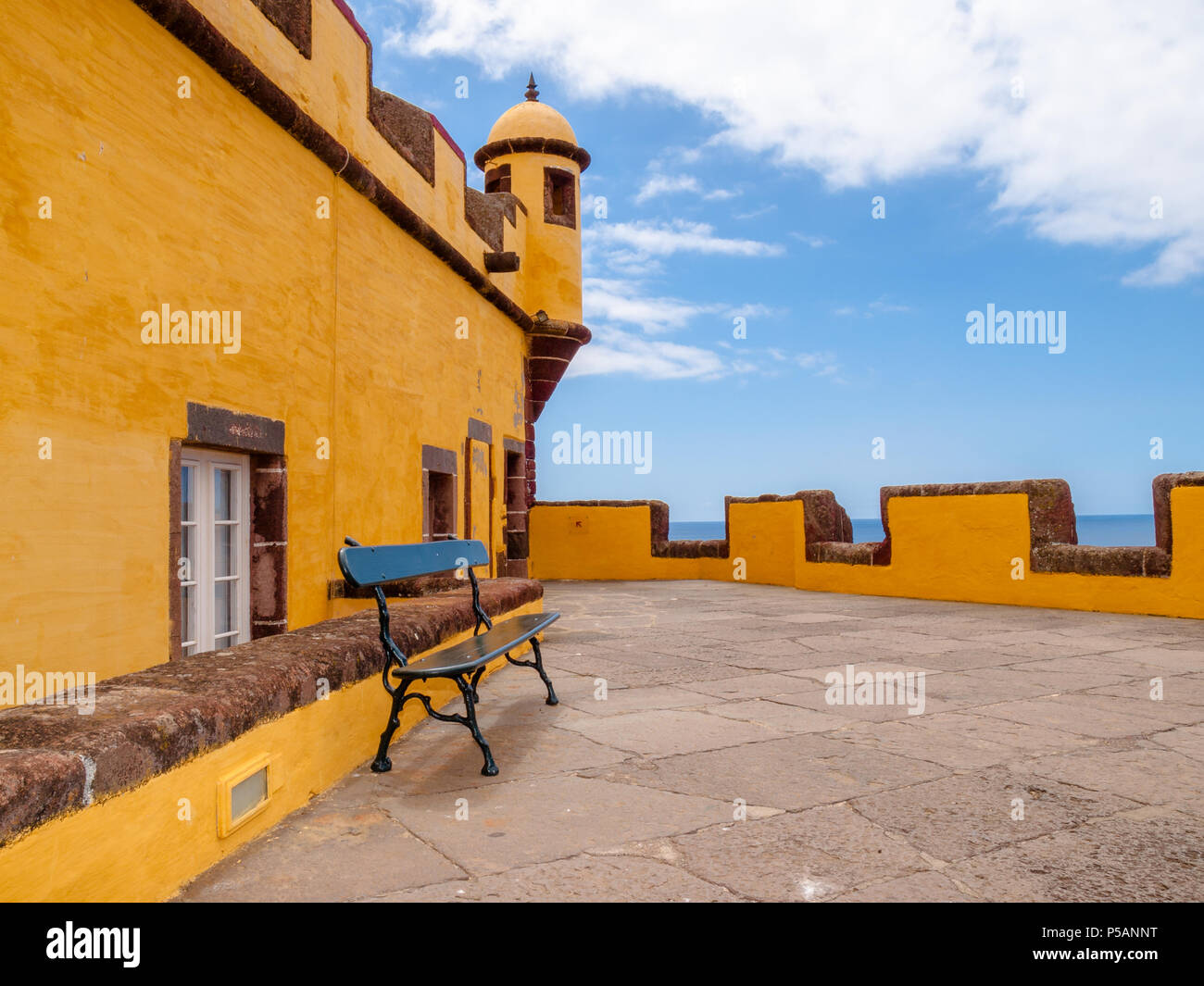View of old castle Fortaleza de Sao Tiago in Funchal, Madeira, Portugal ...