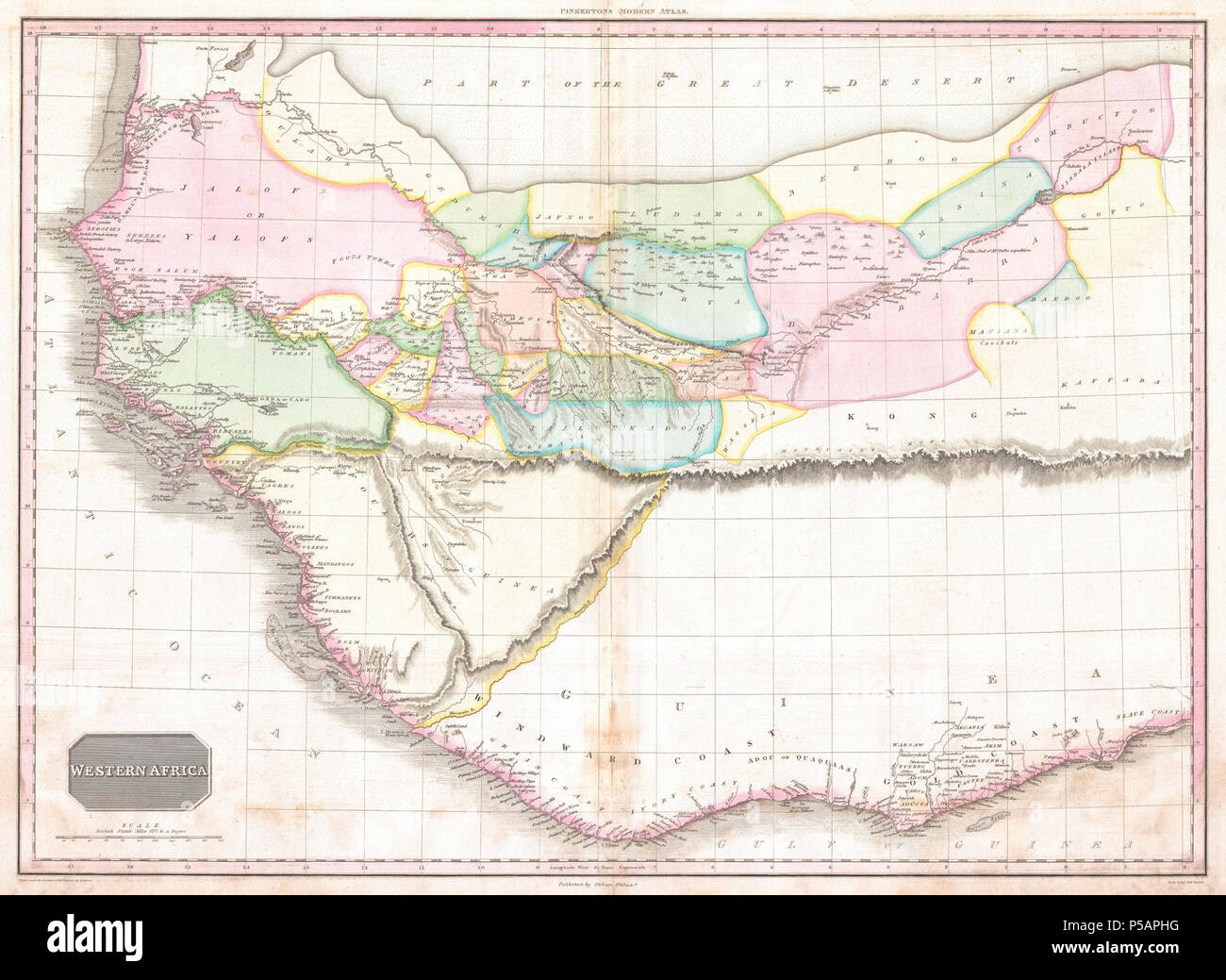 1818 Pinkerton Map of Western Africa (Niger Valley - Mountains of Kong ...