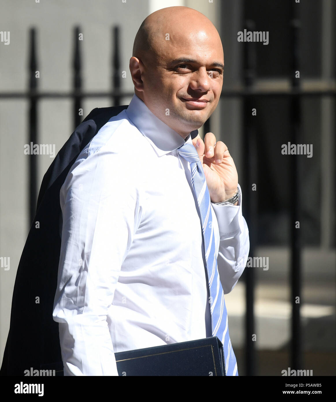 Home secretary sajid javid arriving in downing street hi-res stock ...