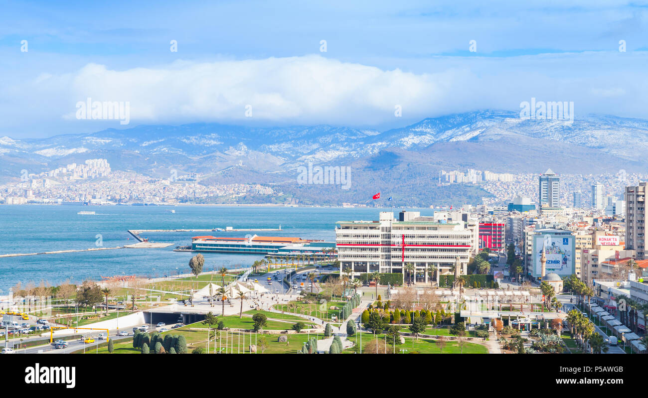 Izmir, Turkey - February 12, 2015: Modern Turkish city skyline ...