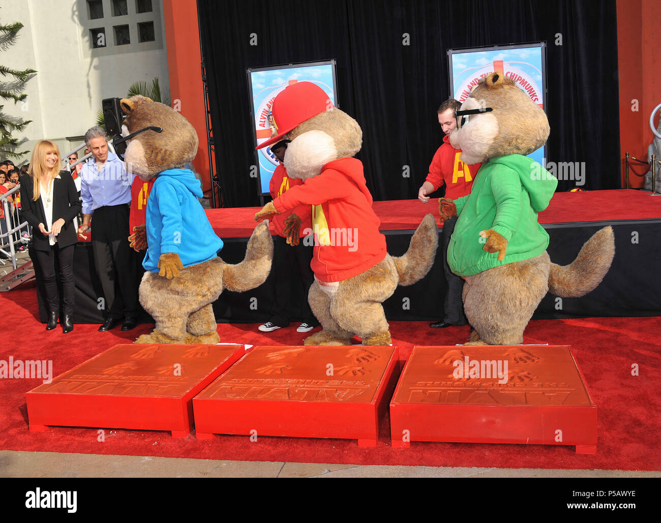 Alvin and The Chipwrecked - hand prints at the Chinese Theatre In Los ...