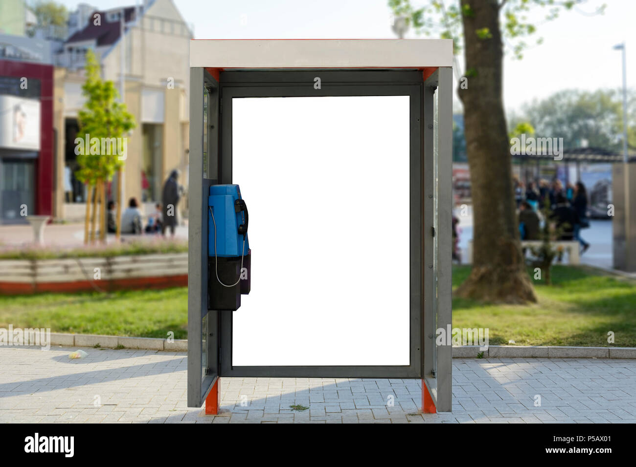 Old phone booth with place for your advertising Stock Photo - Alamy
