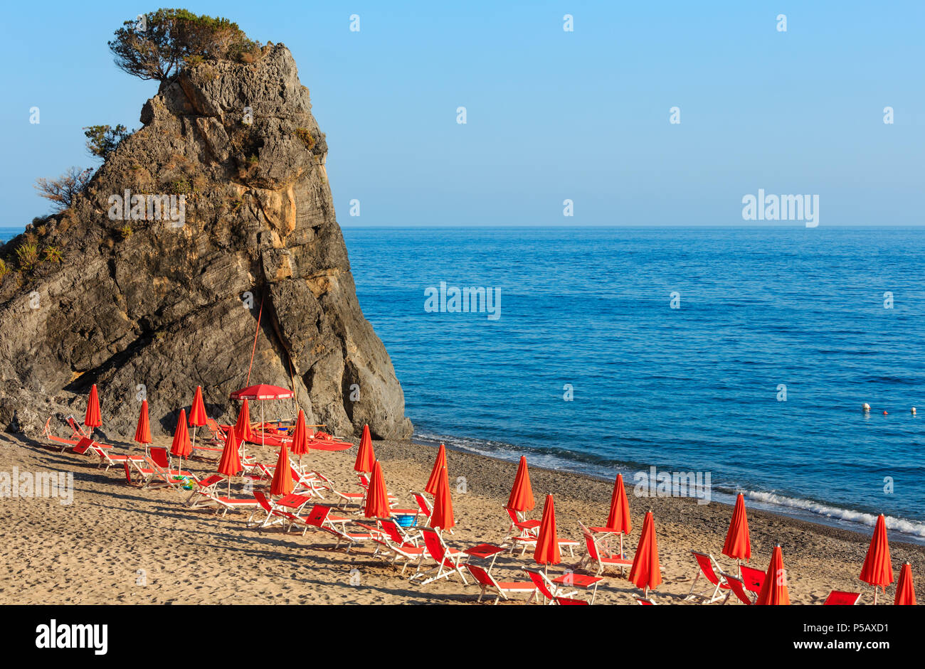ASCEA, ITALY - JUNE 20, 2018: beautiful Tyrrhenian sea coastline and ...