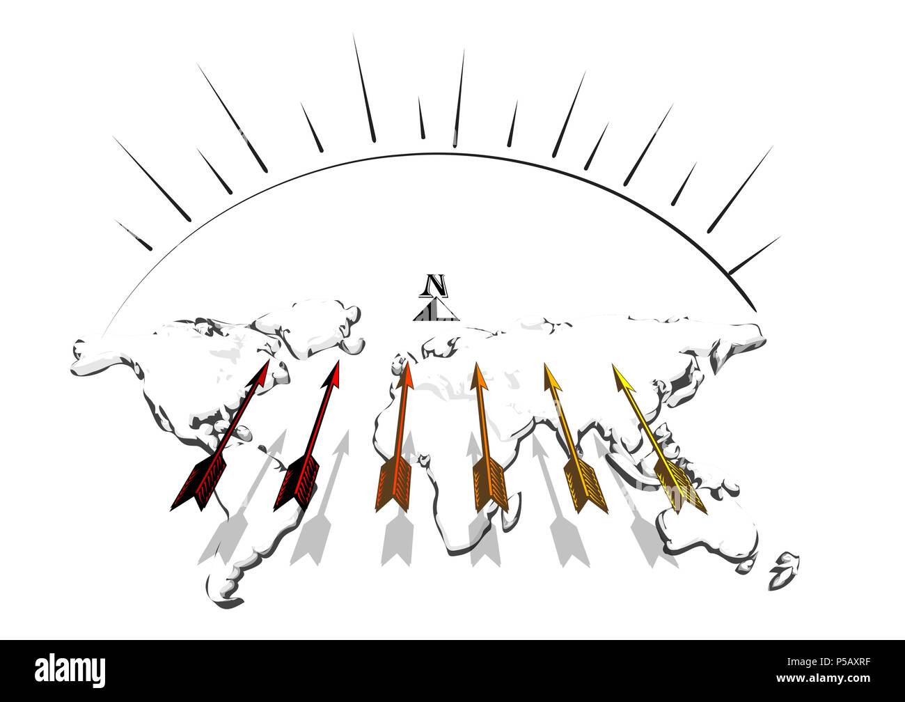 movement on North. abstract vector illustration Stock Vector Image ...