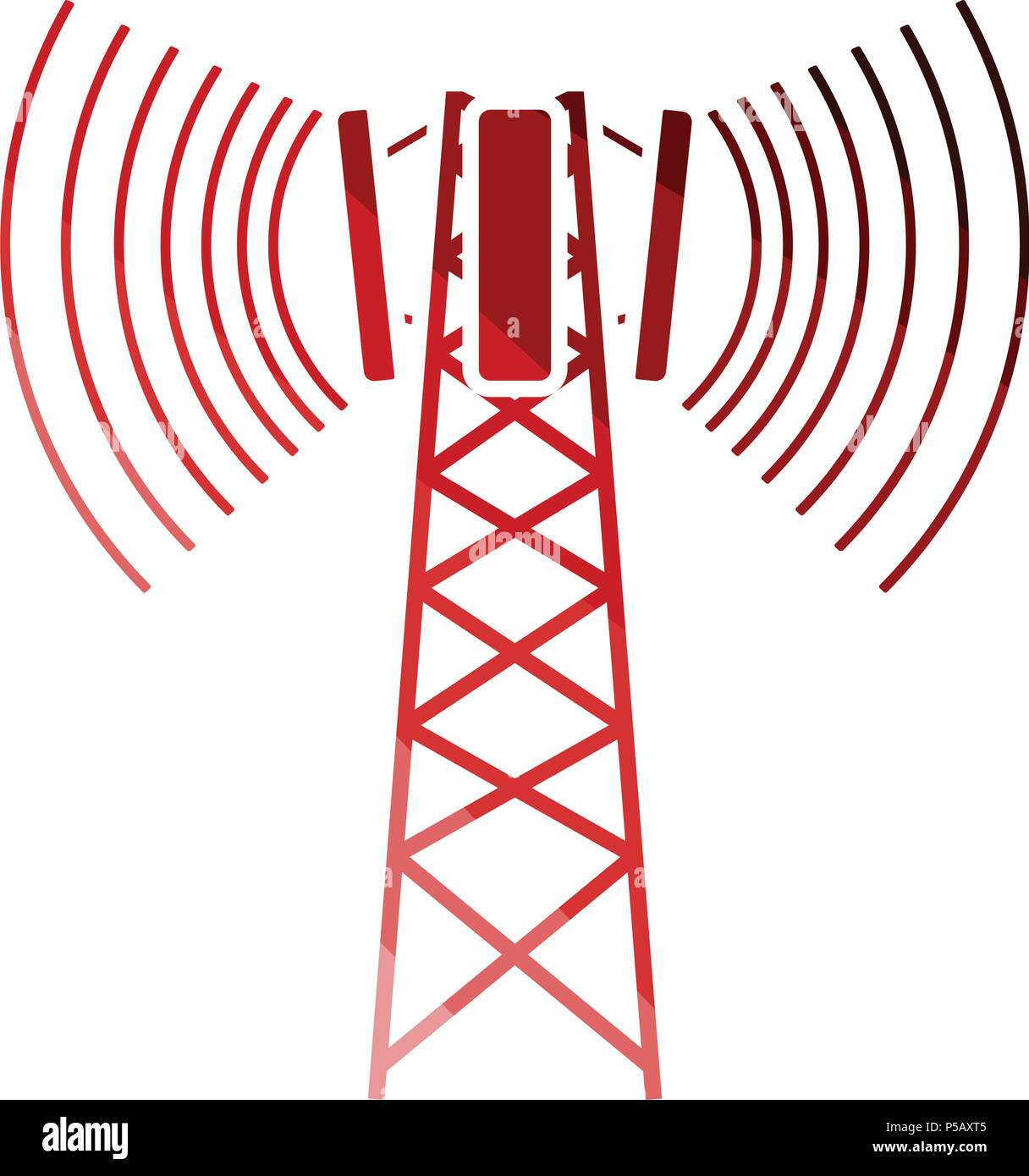 Cellular broadcasting antenna icon. Flat color design. Vector ...