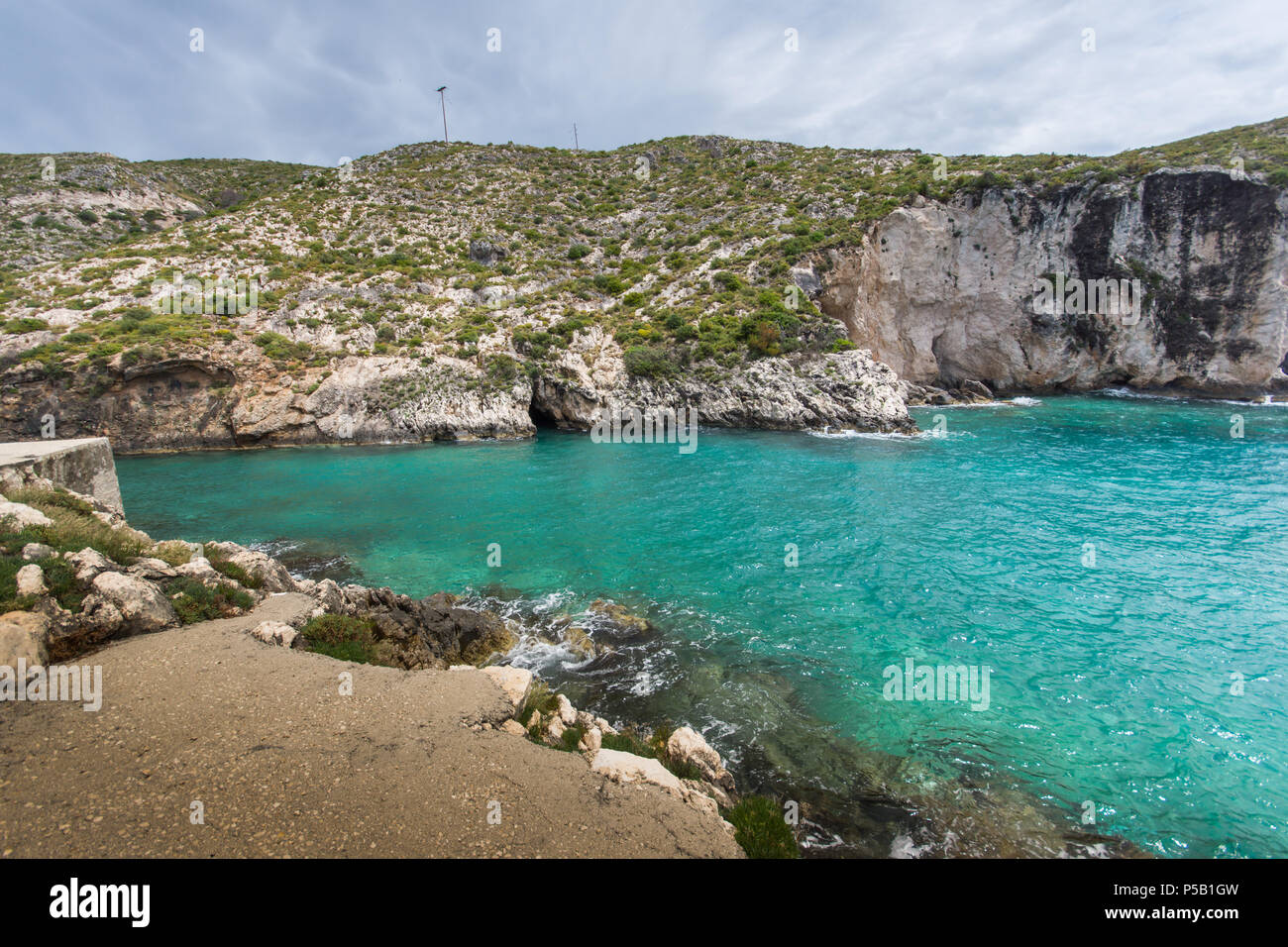 Amazing Panorama of Limnionas beach bay at Zakynthos island, Greece ...