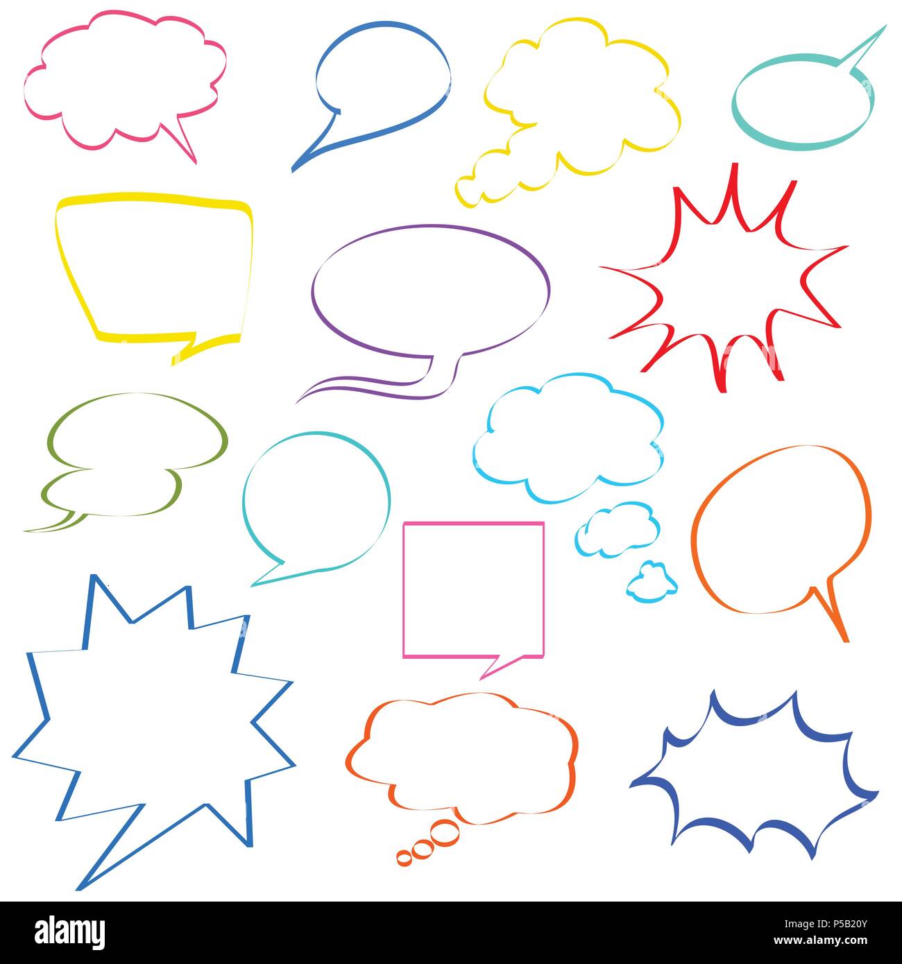 Speech bubble types Stock Vector Images - Alamy