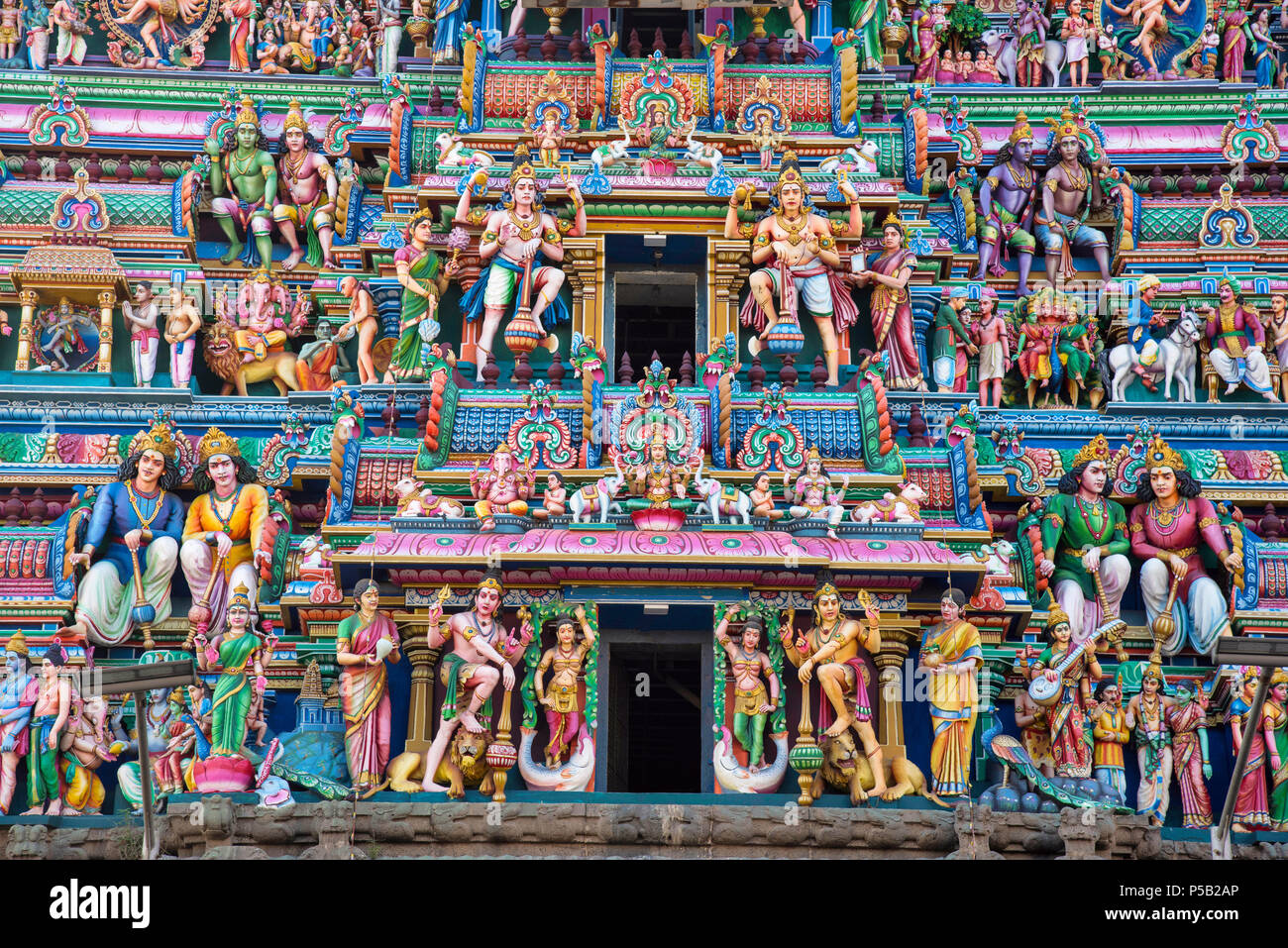 Sculptured facade of the Kapaleeshwarar Temple, Mylapore, Chennai ...