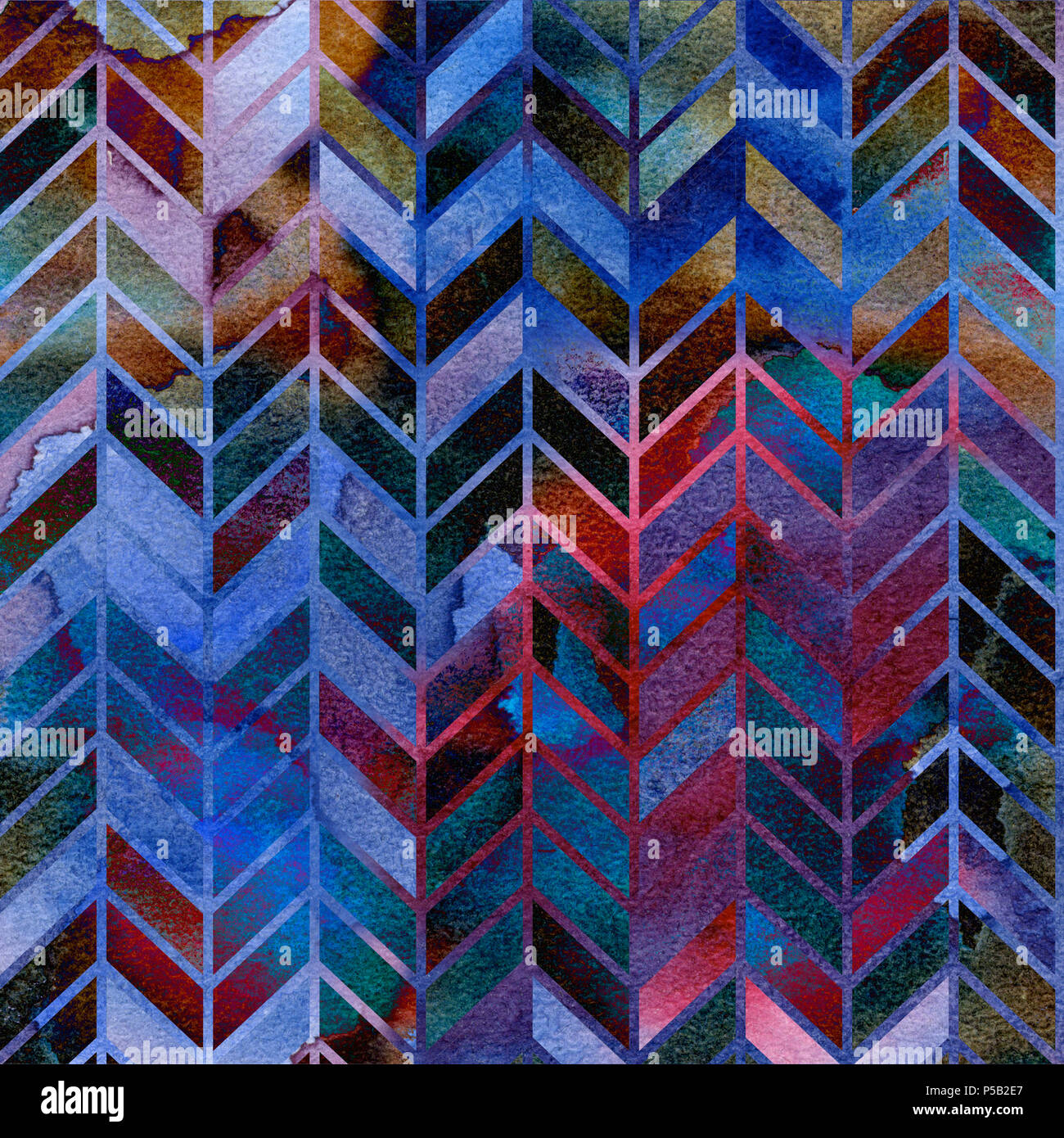 Seamless watercolour 60s retro ribs dark pattern Stock Photo - Alamy