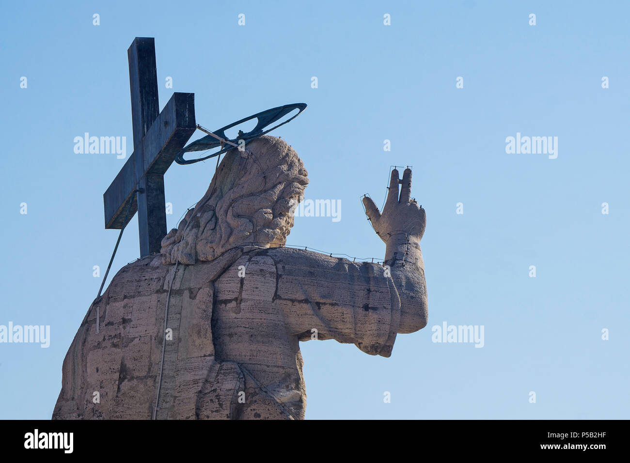 Statues on top of St Peter's Basilica in Rome including Christ the ...