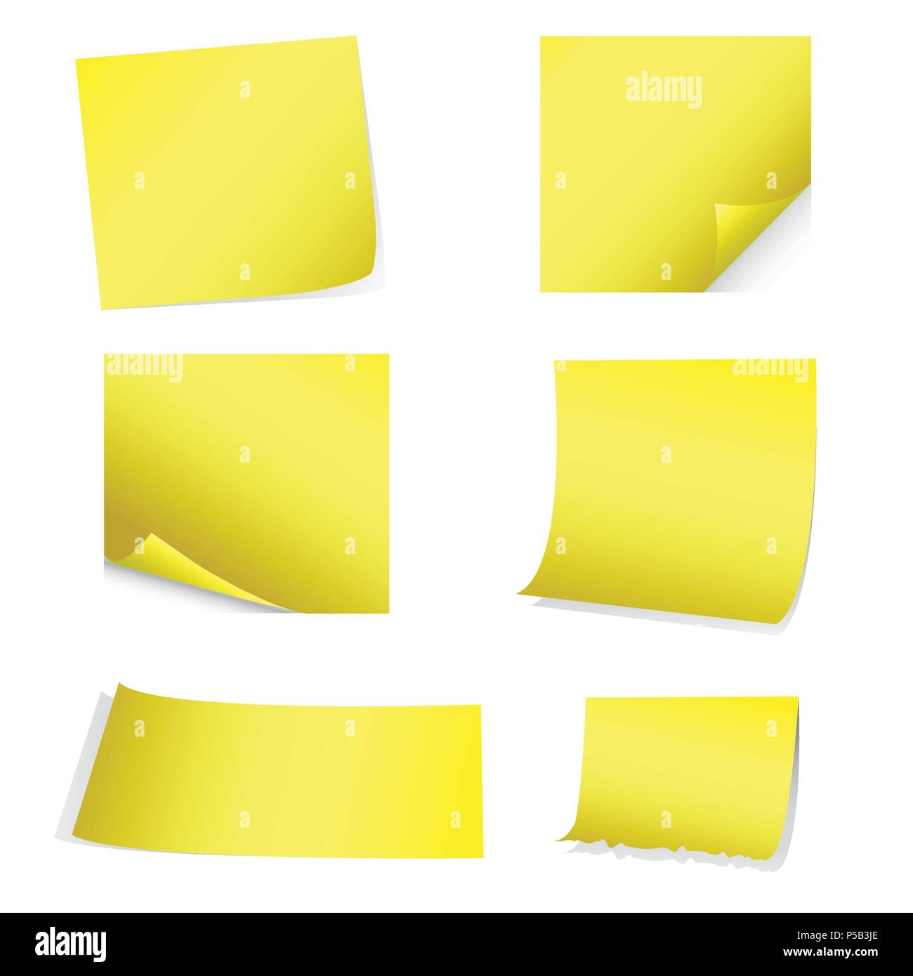 yellow post-it set Stock Vector Image & Art - Alamy
