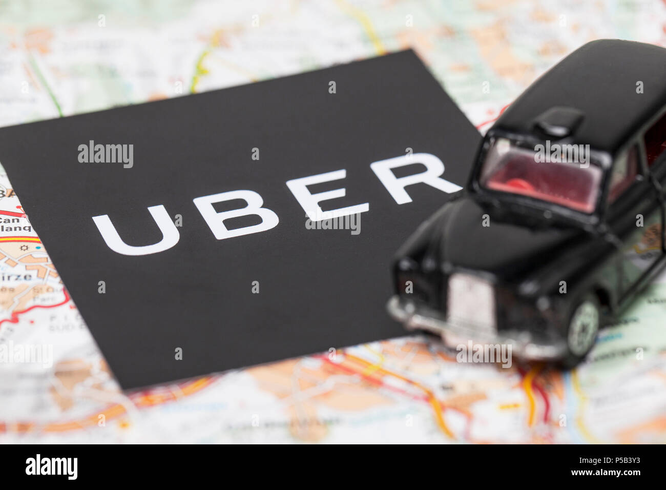 Uber app map hi-res stock photography and images - Alamy