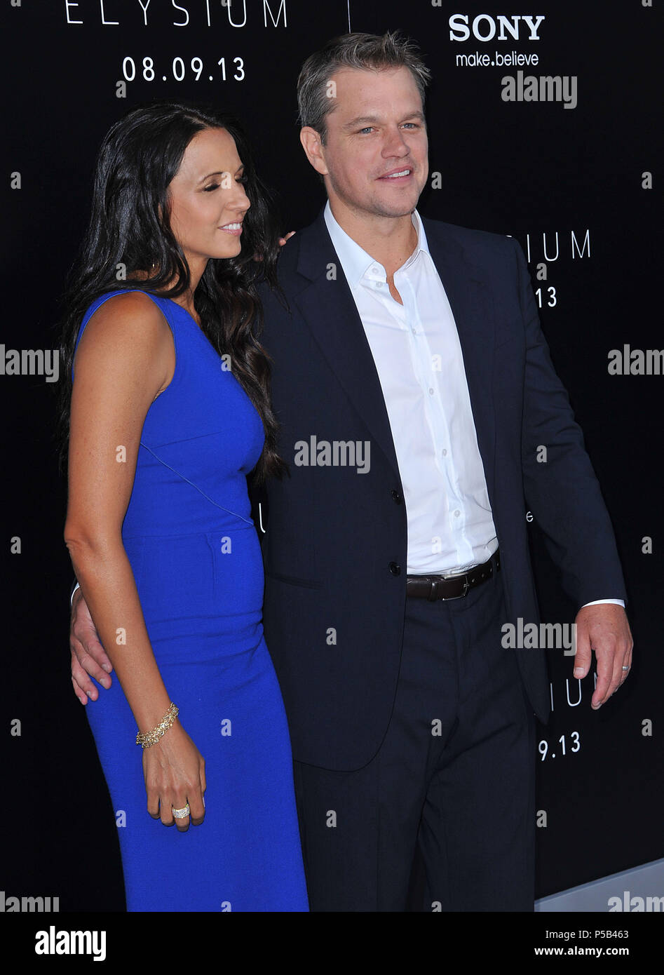 Matt damon and luciana barroso 095 red carpet event hi-res stock ...