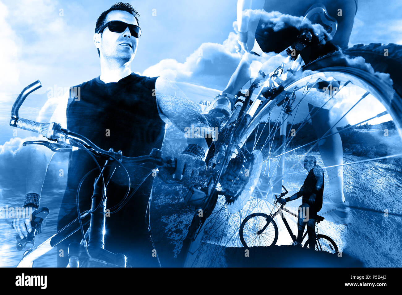 Bicycle and extreme sport concept background.Lifestyle and adventure ...