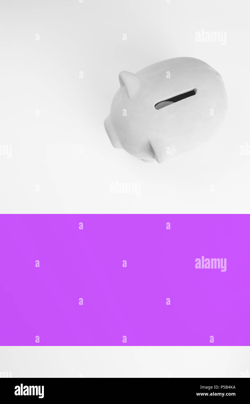 terracotta piggy bank on a white background - top view - money saving ...