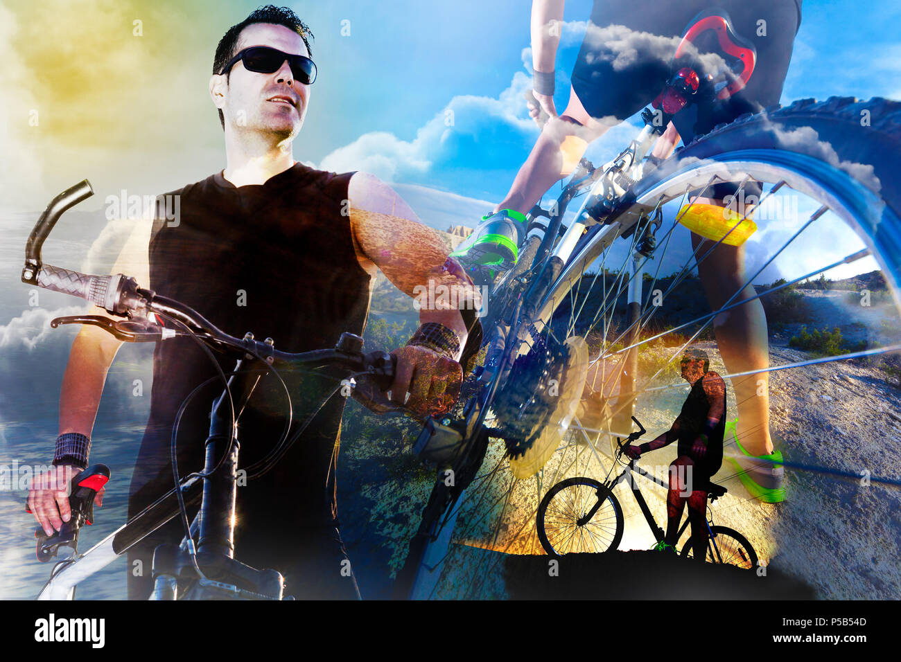 Cycling road race collage hi-res stock photography and images - Alamy