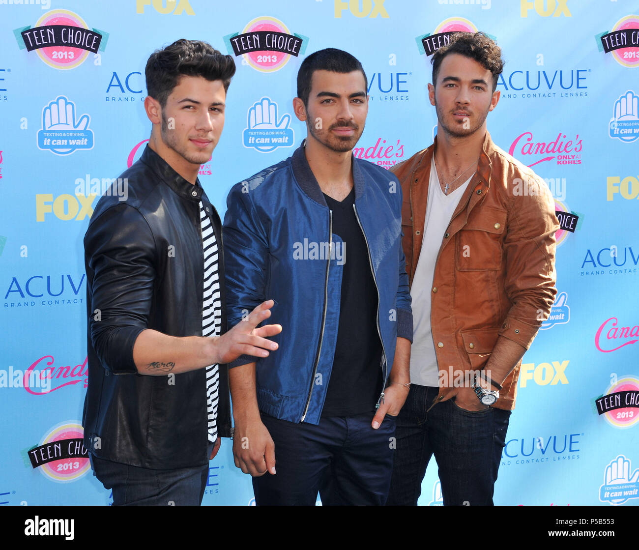 Nick Jonas, Joe Jonas, Kevin Jonas at the Teen Choice Awards 2013 at ...