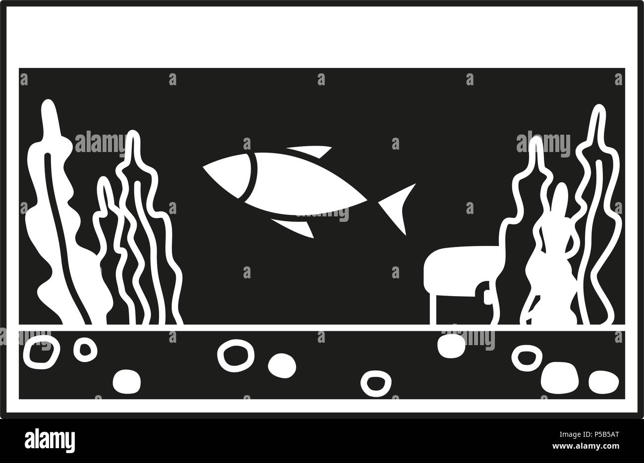 Black and white fish aquarium silhouette Stock Vector Image & Art - Alamy