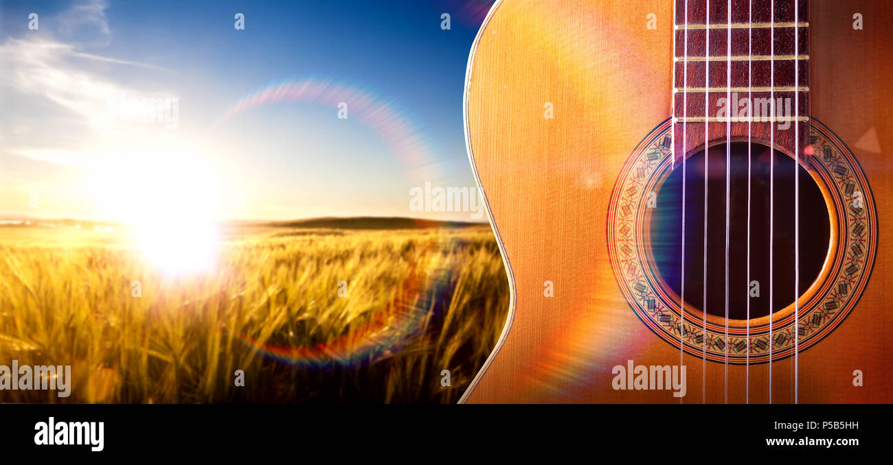 Spanish guitar and music background.Spanish culture Stock Photo - Alamy