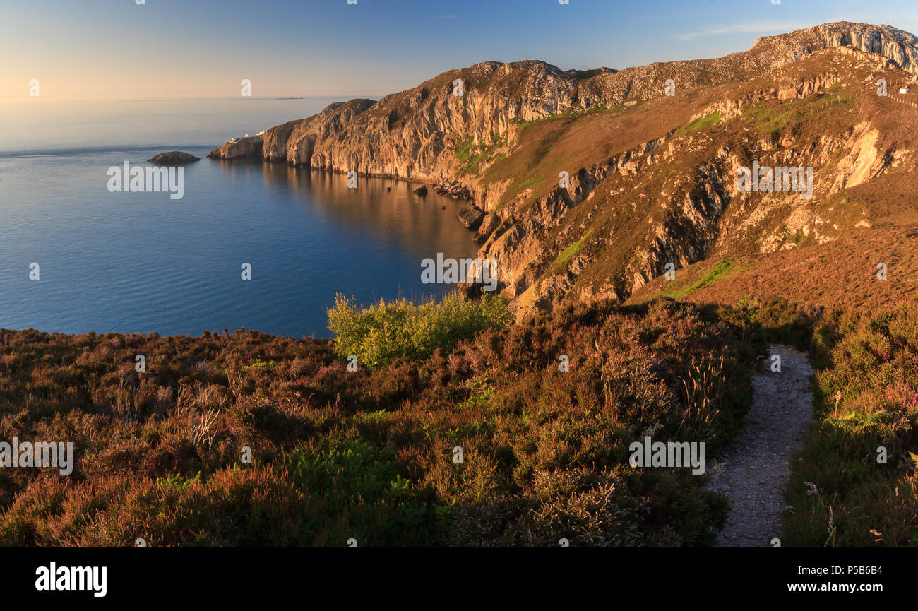 Gogarth Bay and North Stack, at dusk, Anglesey, Wales Stock Photo - Alamy