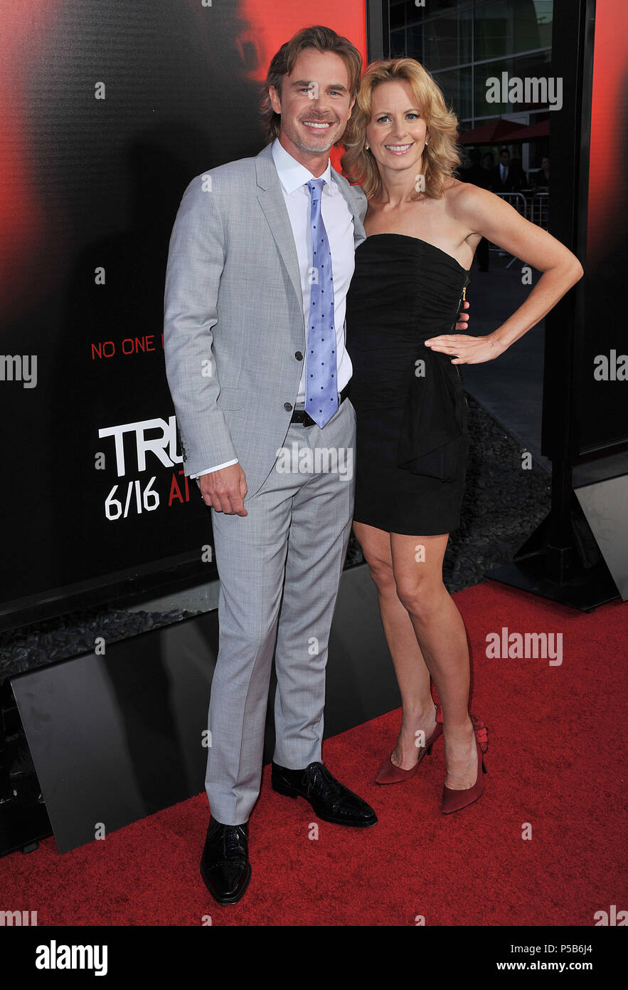 Sam Trammell and Missy Yager arriving at True Blood Season 6 Premiere ...