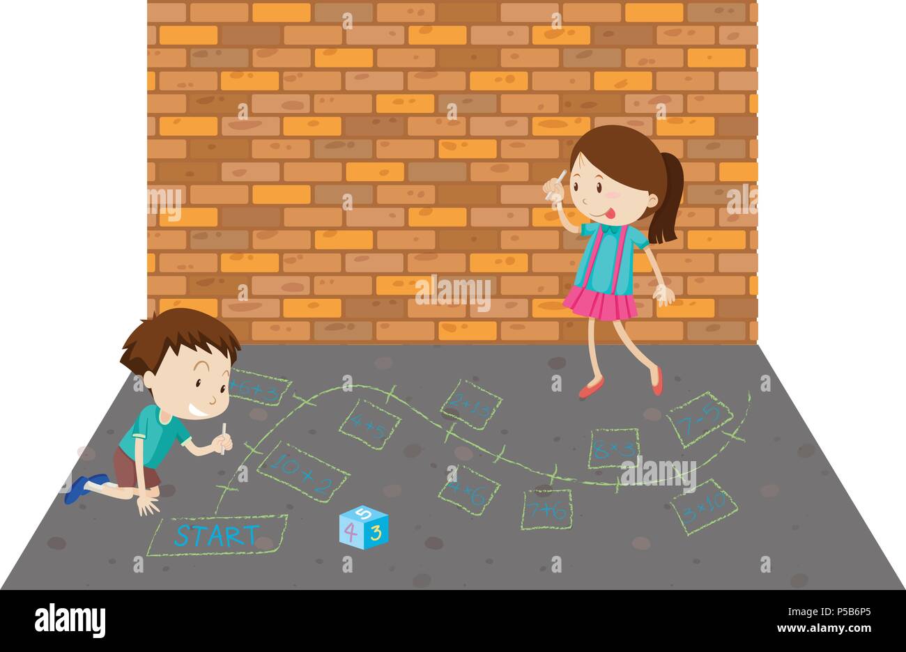 Children Playing Math Game illustration Stock Vector Image & Art - Alamy