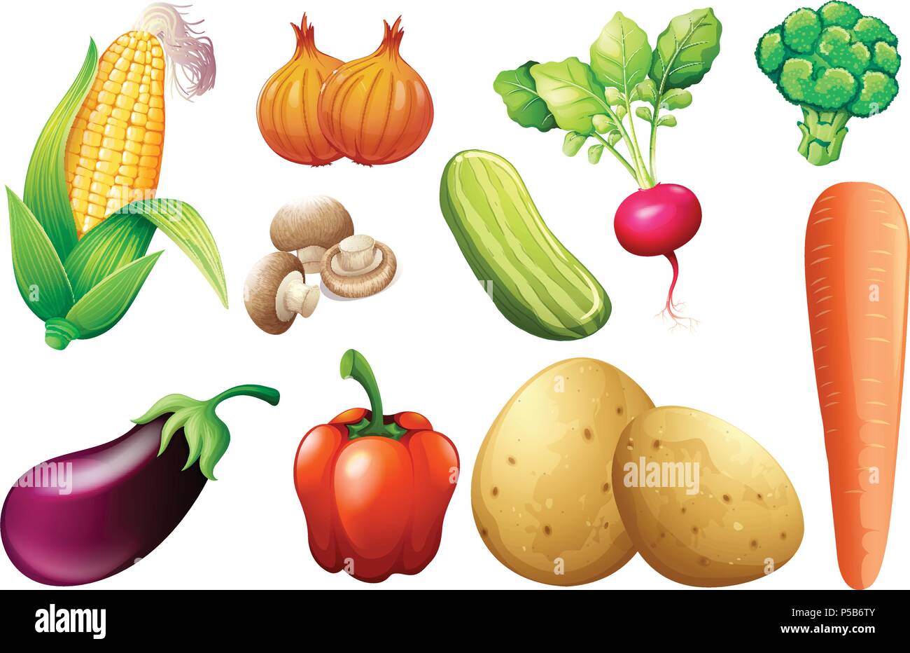 A Set of Organic Vegetable illustration Stock Vector Image & Art - Alamy