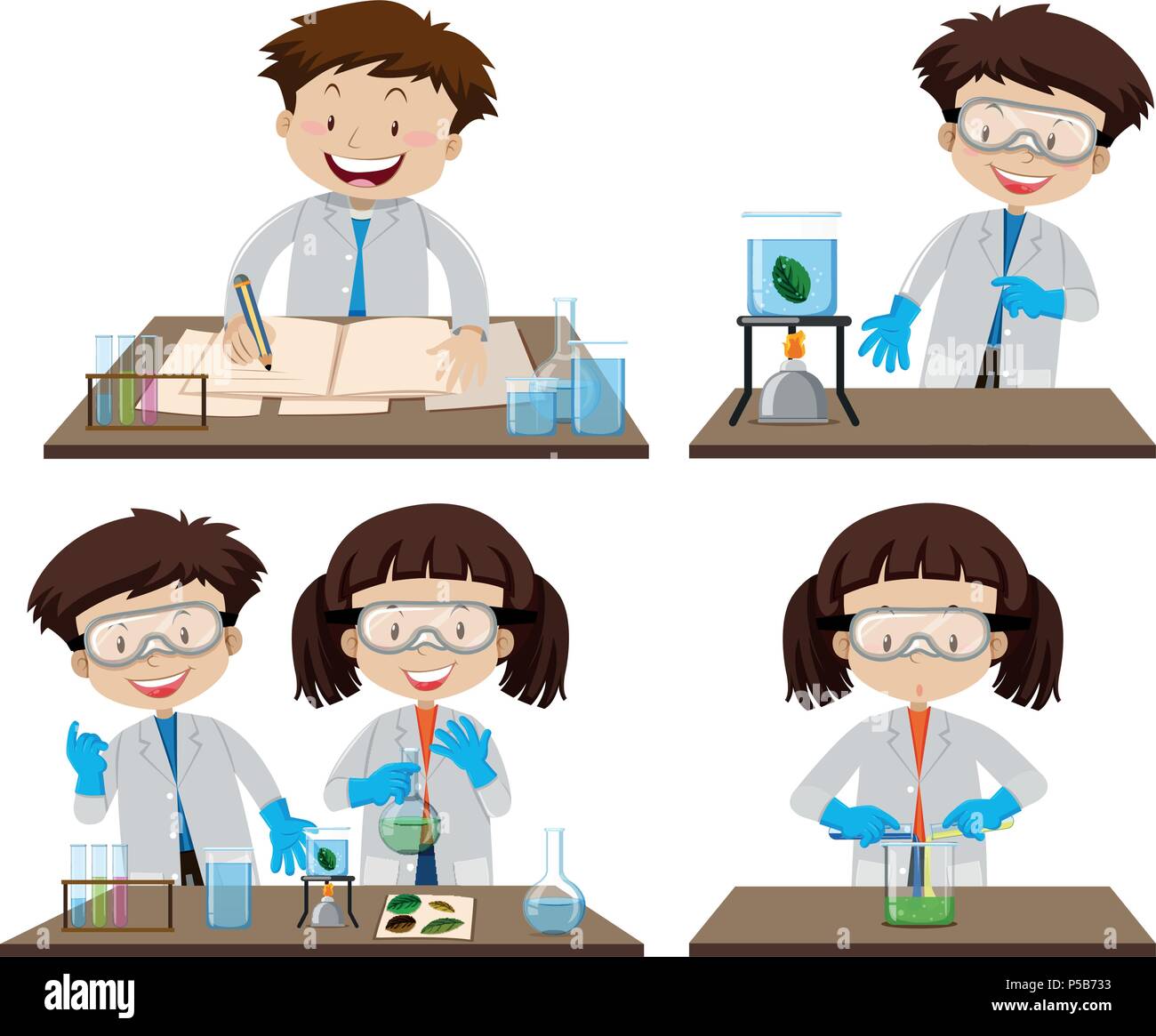 Scientist Experiment Leaf Color Chromatography Illustration Stock Vector Image And Art Alamy