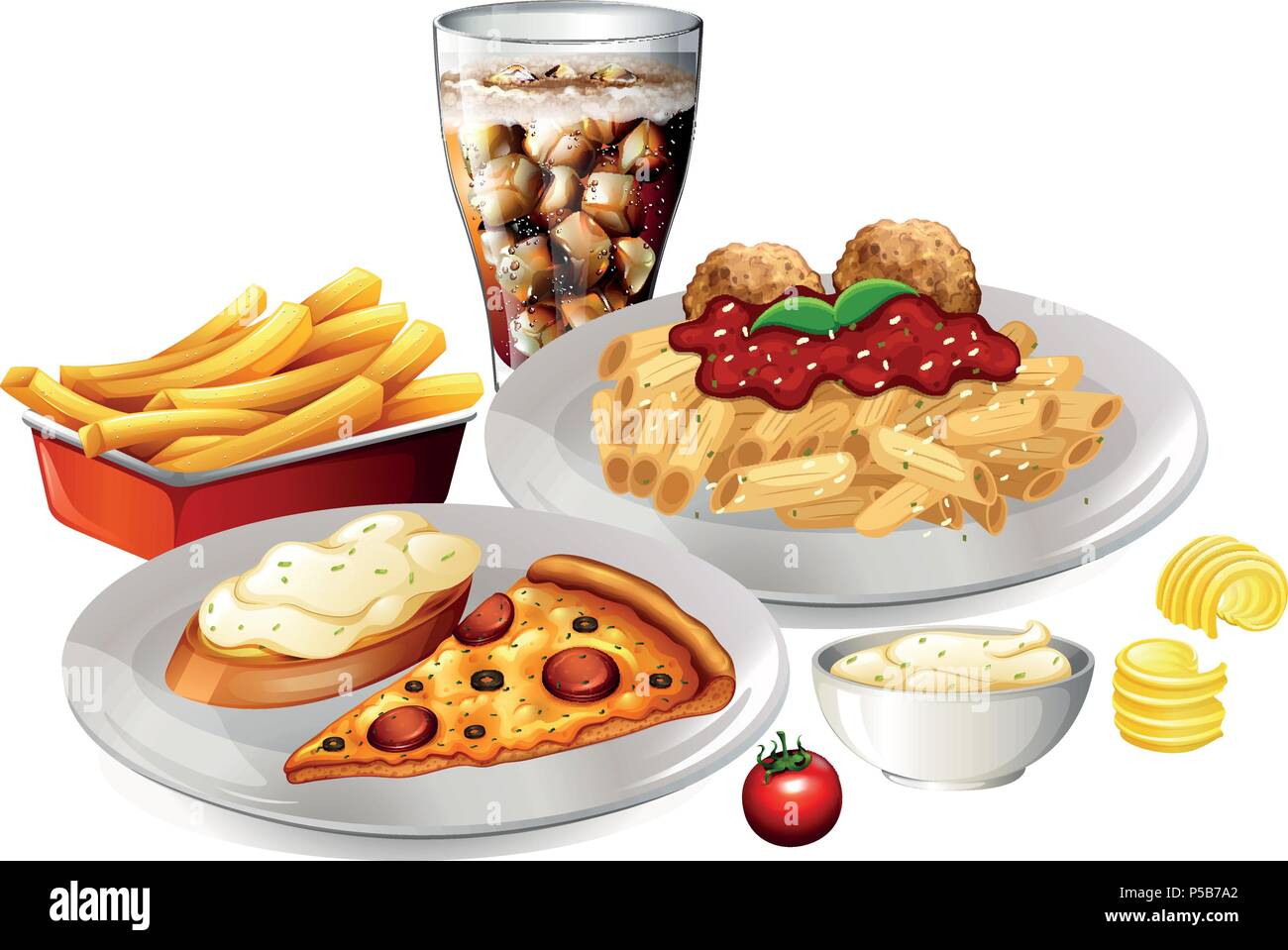 A Set of Delicious Food illustration Stock Vector Image & Art - Alamy