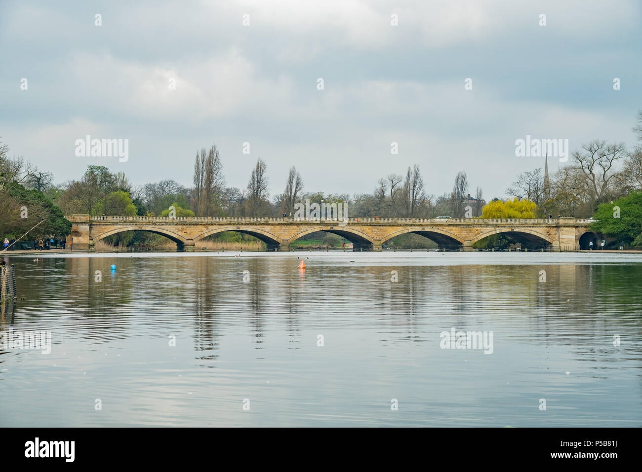 Serpentine Bridge in Hyde Park at London, United Kingdom Stock Photo ...
