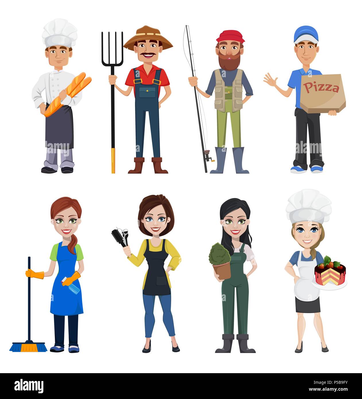 People of different professions. Set of male and female cartoon ... People of different professions. Set of male and female cartoon ...