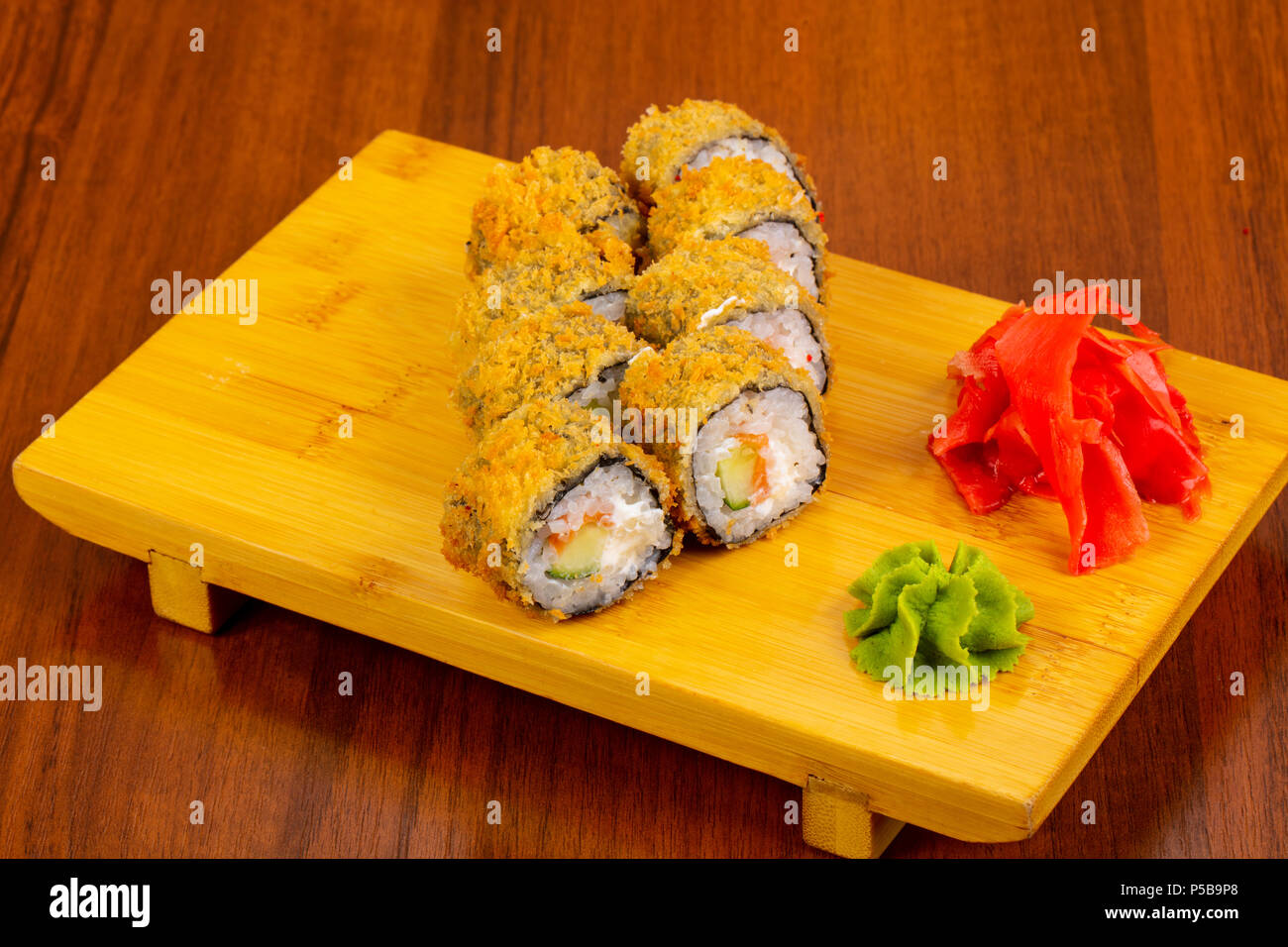 Philadelphia tempura roll with cucumber Stock Photo - Alamy