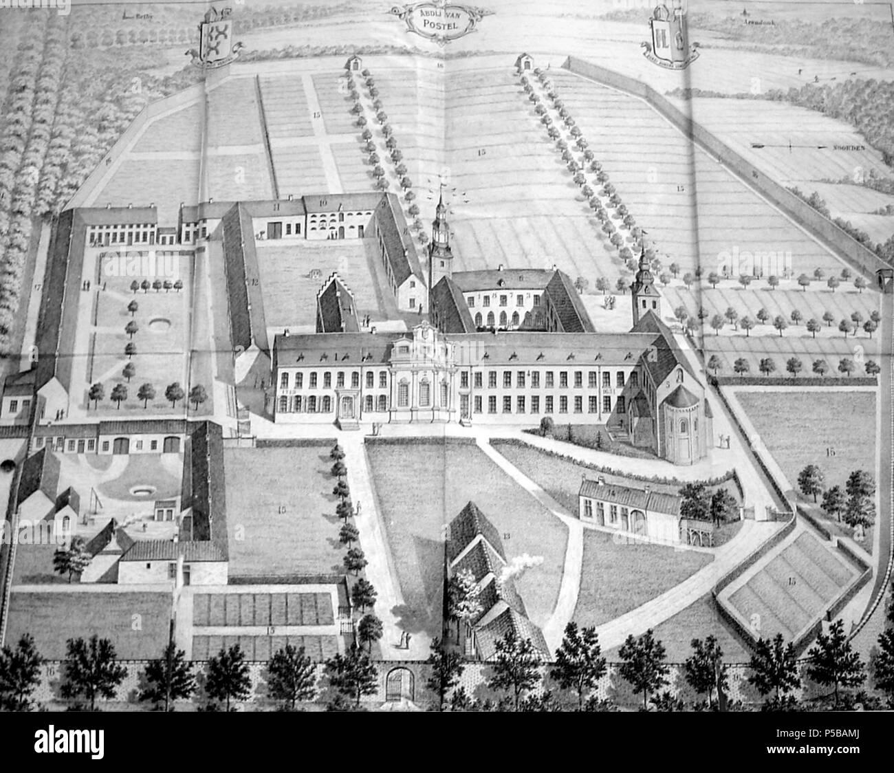 N/A. Nederlands: De abdij van Postel in de 19de eeuw. 19de eeuw ...