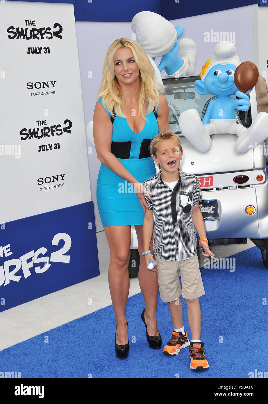 Britney Spears, Jayden James Federline at the Smurfs 2 Premiere at the ...