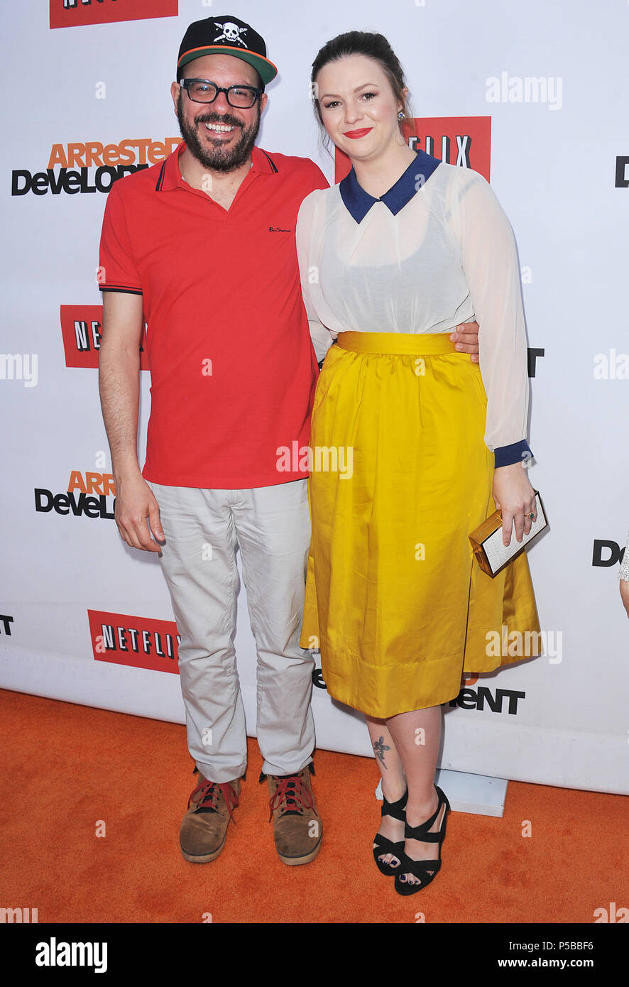 David Cross and Amber Tamblin arriving at the Arrested Development ...