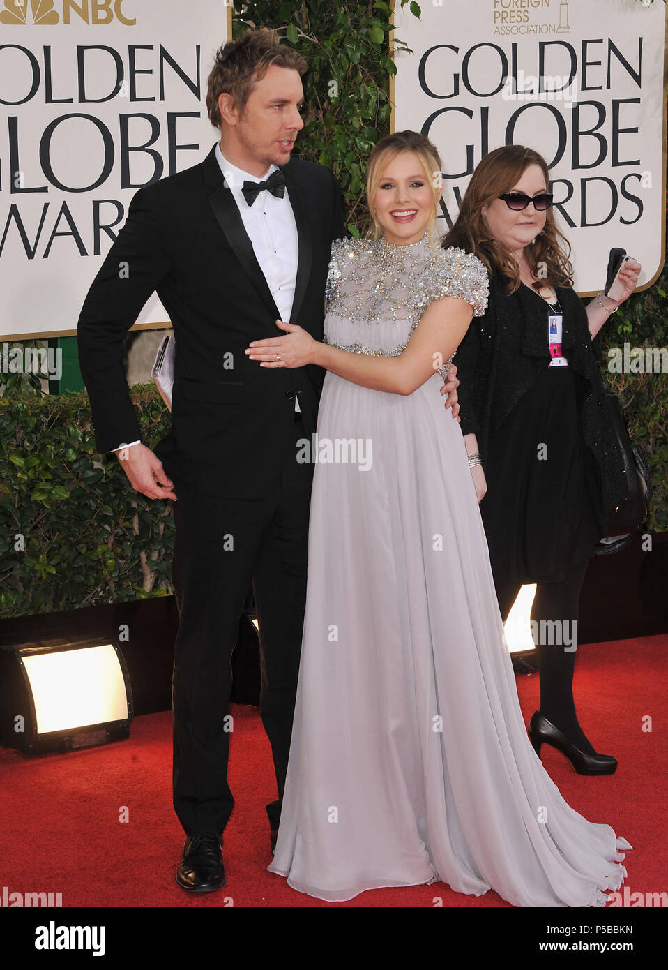 Dax Shephard and Kristen Bell arriving at the 70th Golden Globes Awards ...