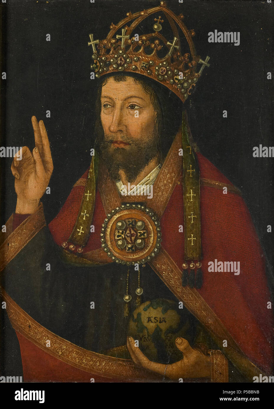 Christ as Salvator Mundi . Christ as Saviour of the world. Half-length ...