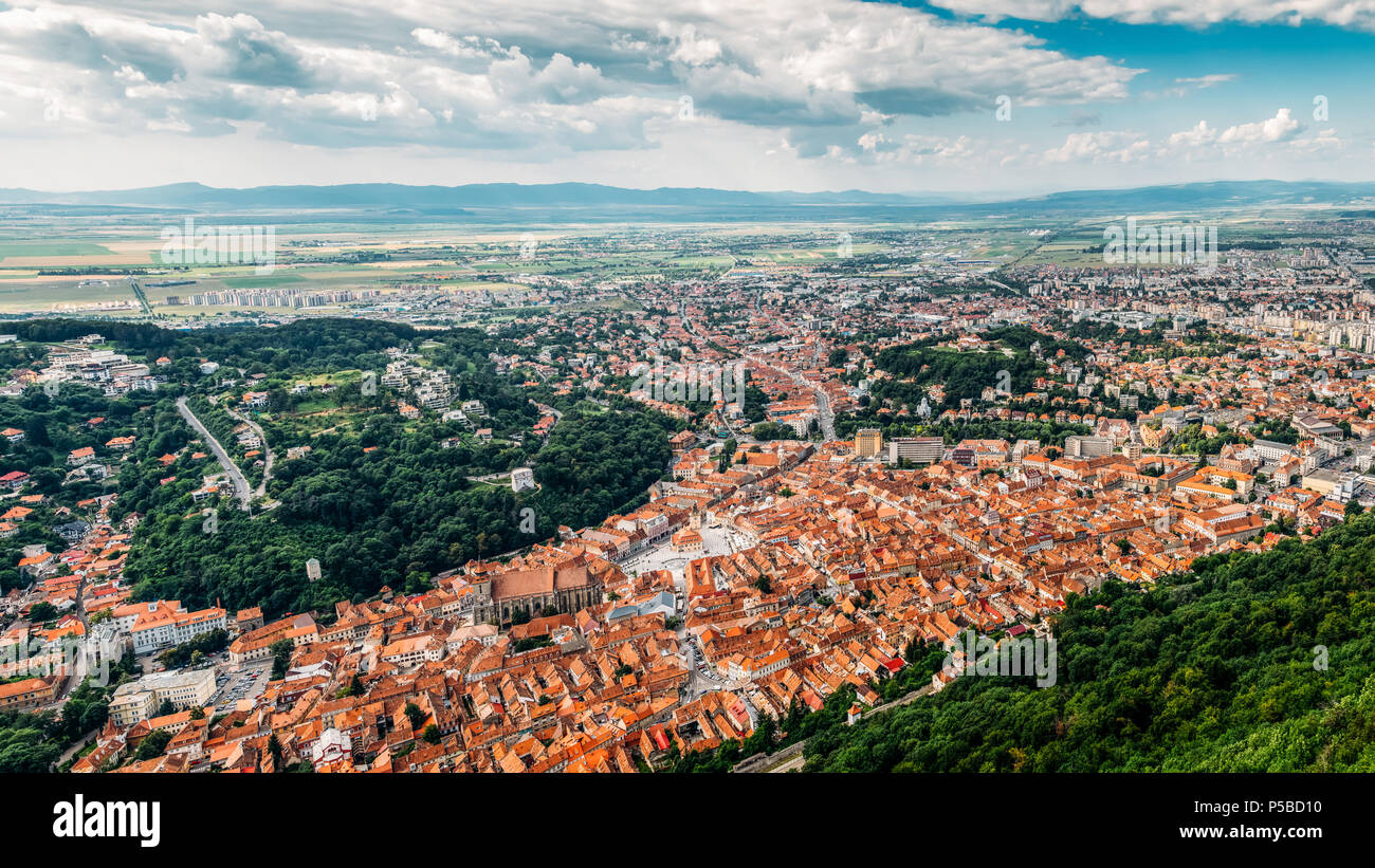 Aerial View Of Brasov City In Romania Stock Photo - Alamy