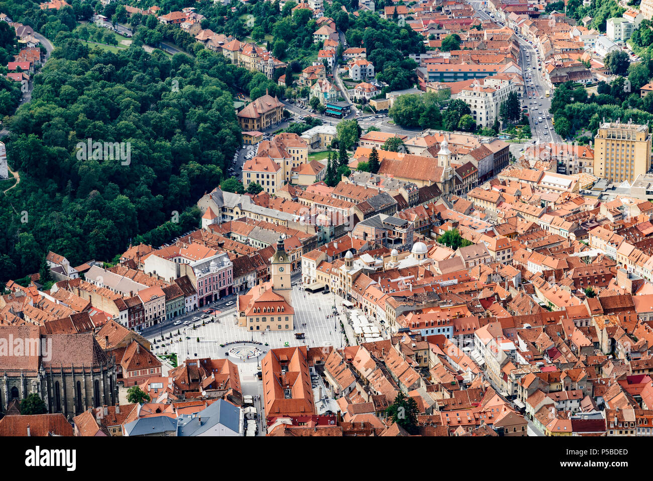 Aerial View Of Brasov City In Romania Stock Photo - Alamy