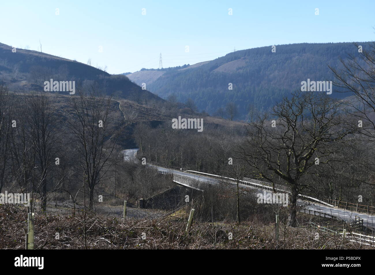 A view of the Afan Valley in South Wales looking south toward Port ...